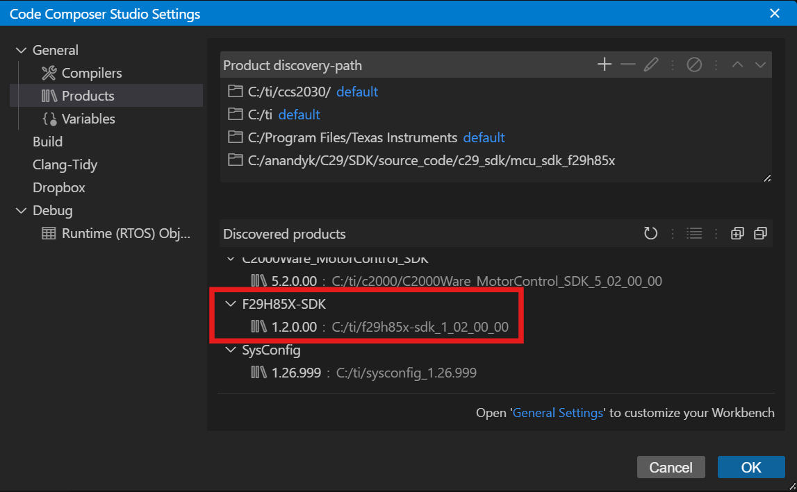 F29H85x-SDK: Download, Install and Setup CCS
