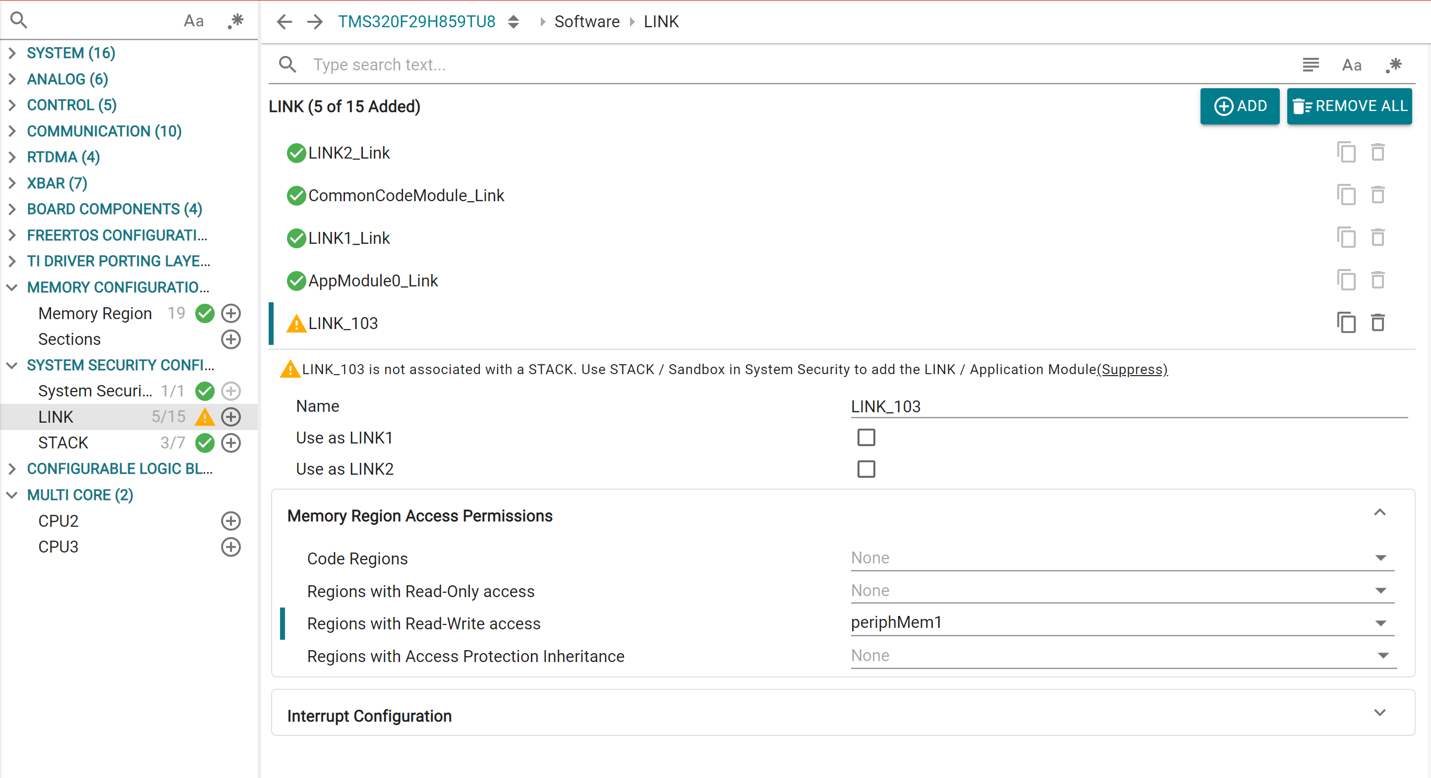 F29H85x-SDK: System Security Configuration