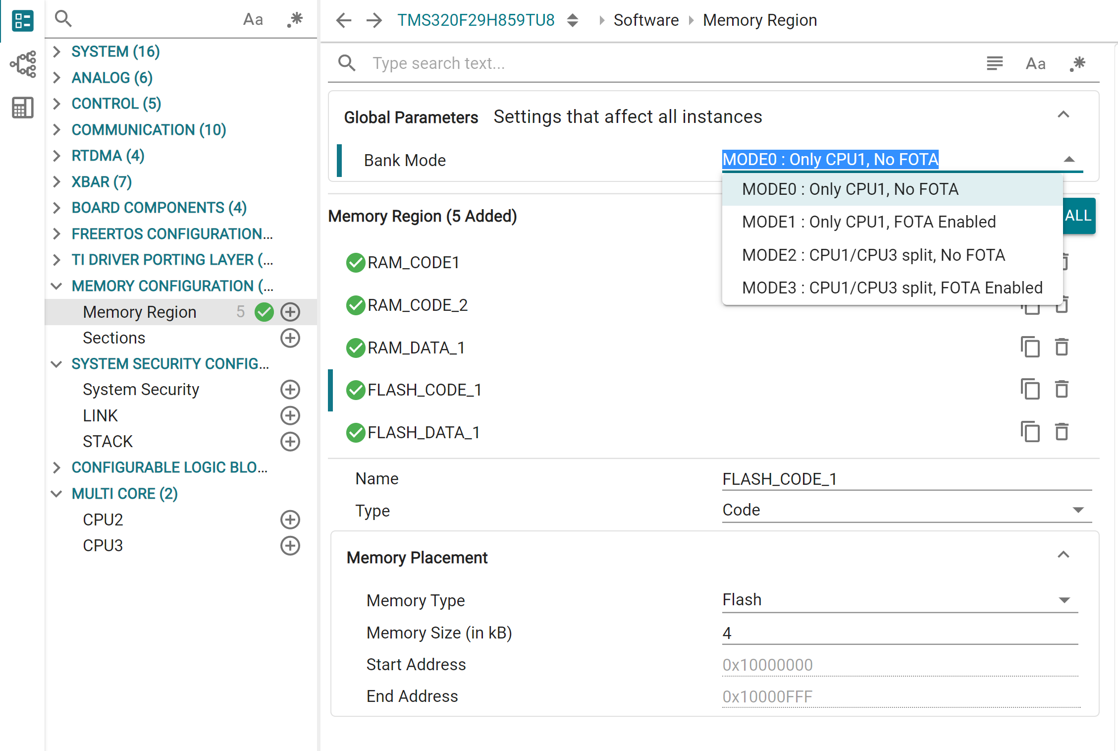 F29H85x-SDK: Memory Allocation