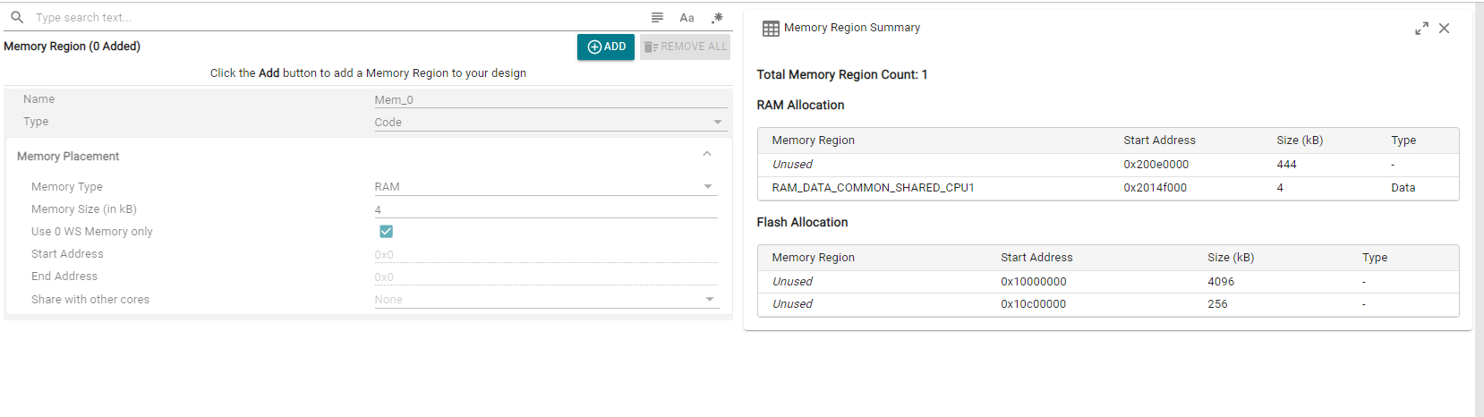 F29H85x-SDK: Memory Allocation