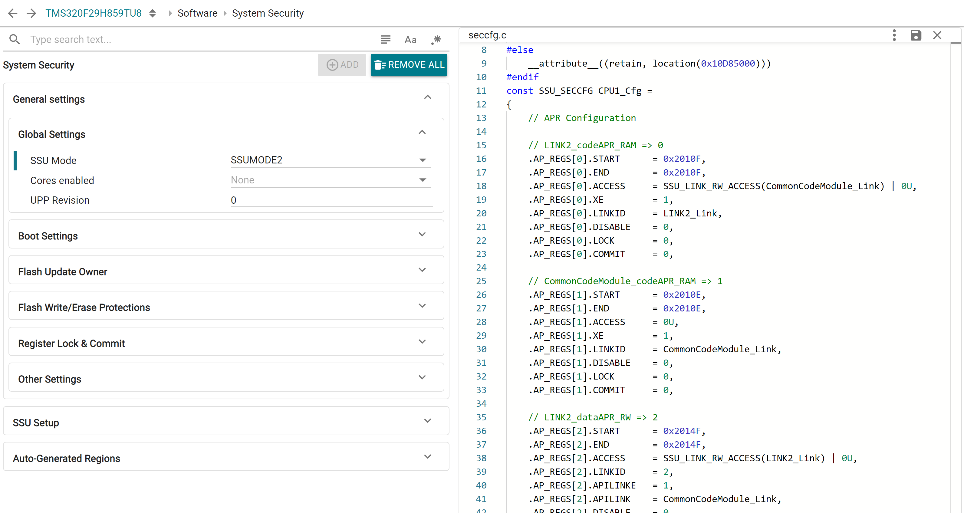 F29H85x-SDK: System Security Configuration
