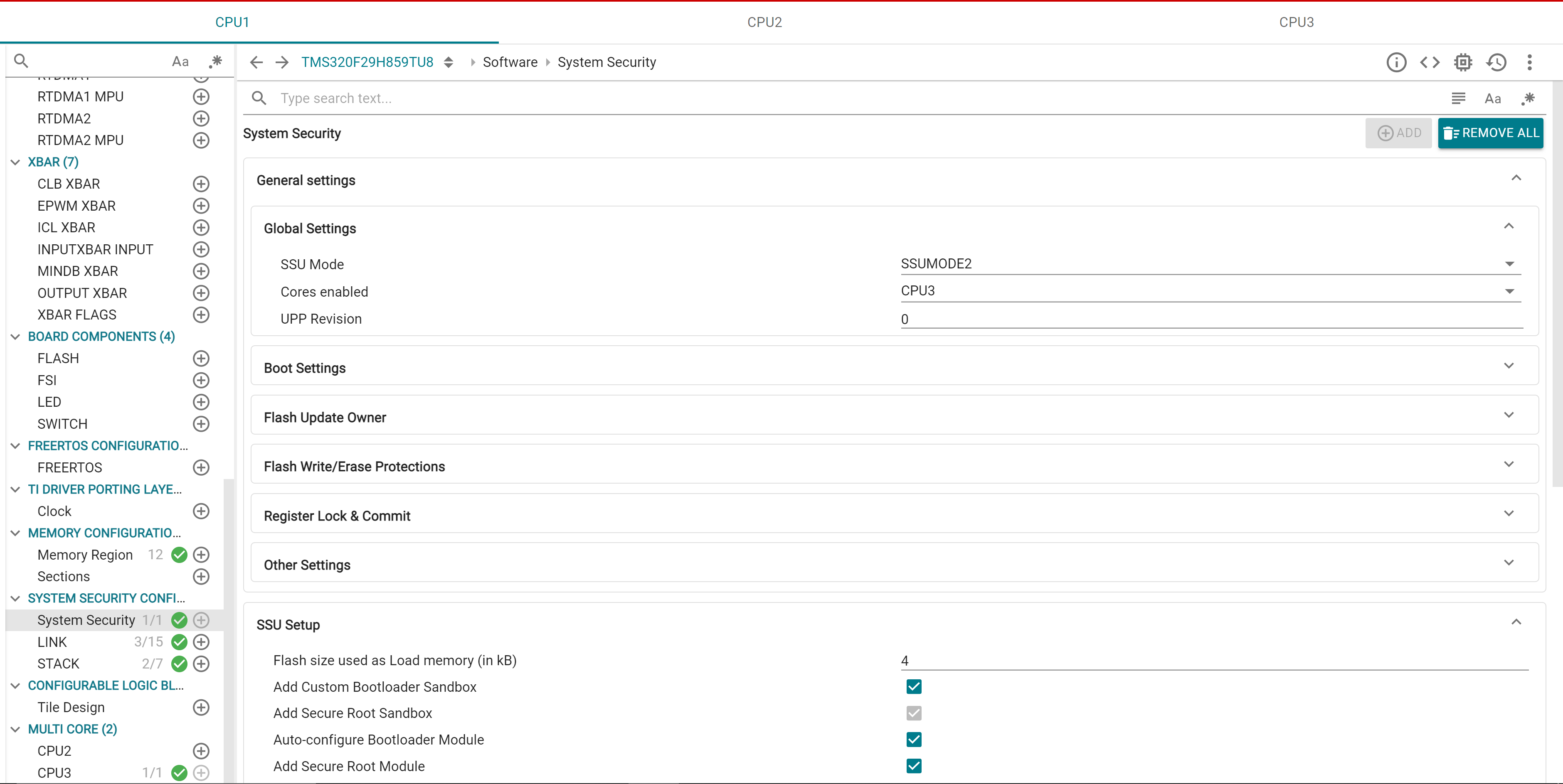 F29H85x-SDK: SSU & Memory Allocator Tool