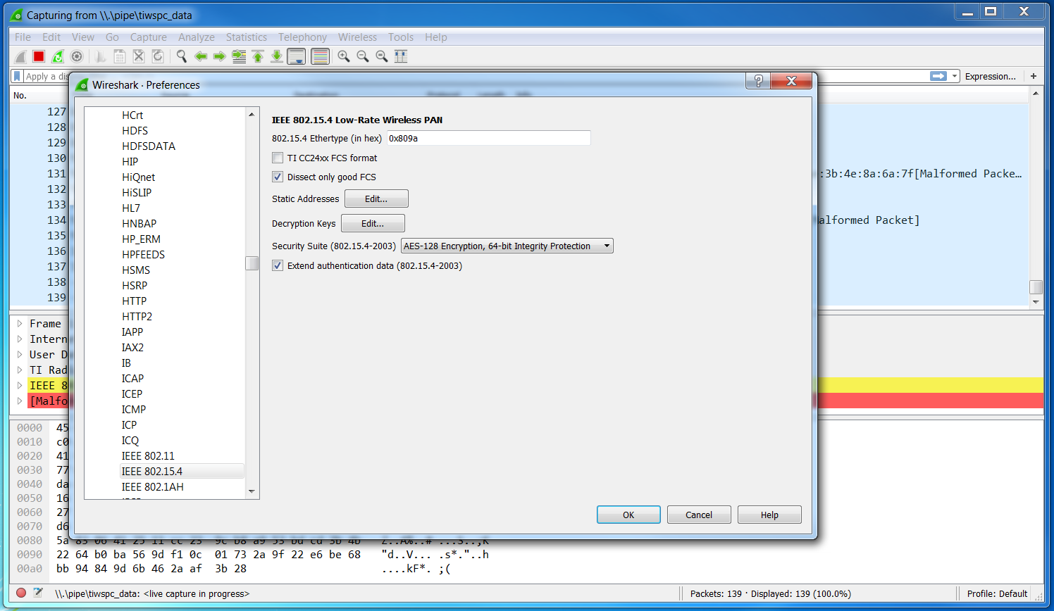Packet Sniffer — SimpleLink™ CC26x2 TI Thread User's Guide 1.00.00.00 ...