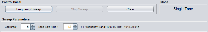 Frequency Sweep — Ultrasonic Sensing Design Center User Guide 02200016 Documentation